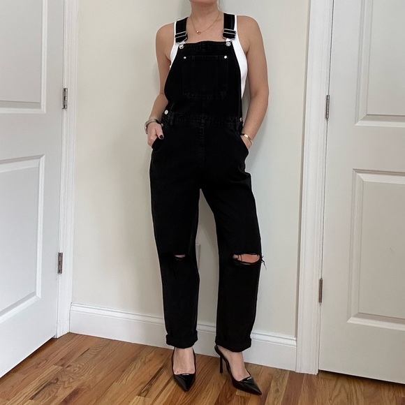 Primark | Pants & Jumpsuits | Denim Distressed Overalls | Poshmark